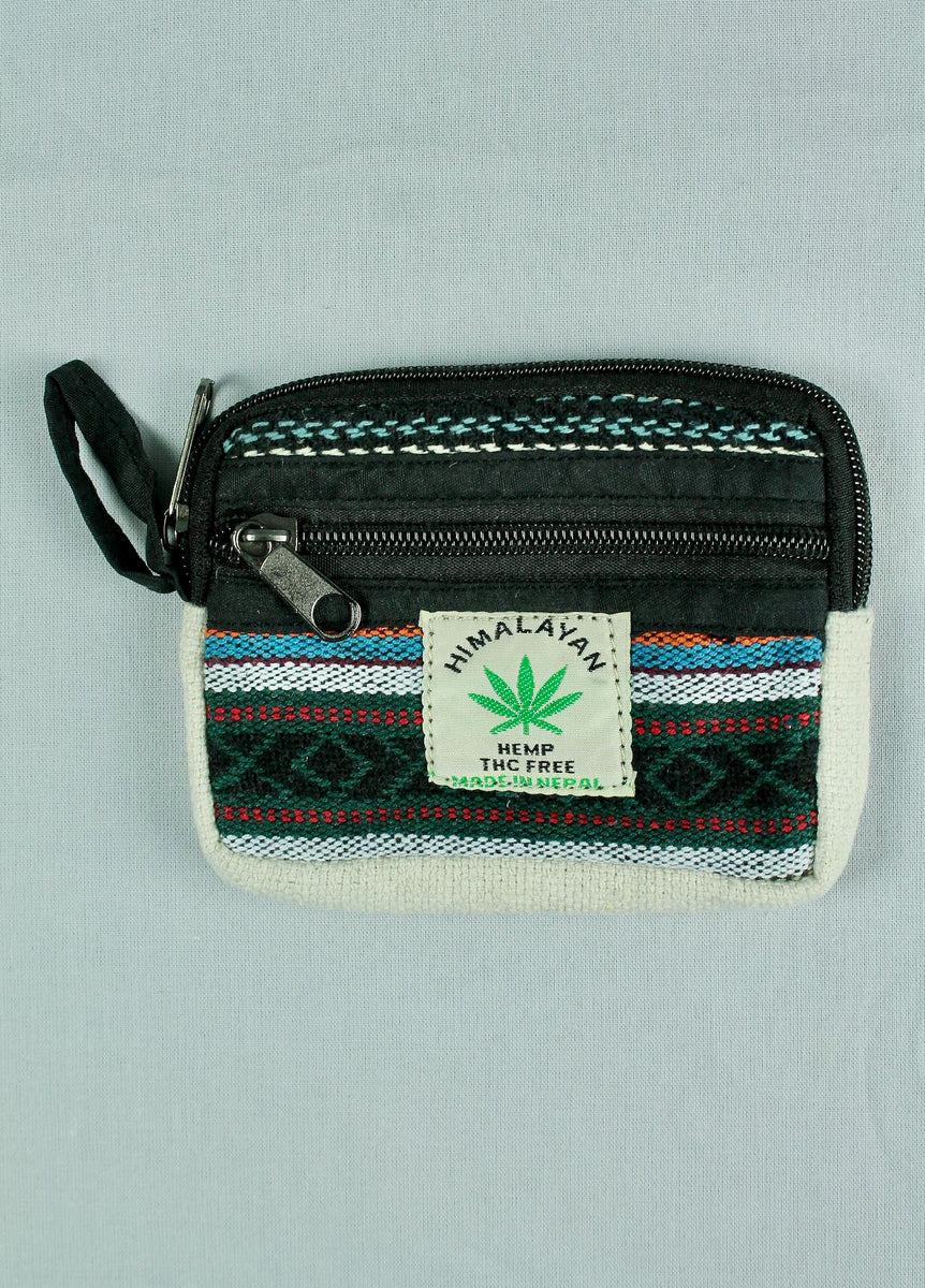 Himalayan Hemp Wallet/Coin Purse - Black Multi – Wildflower Clothing NZ