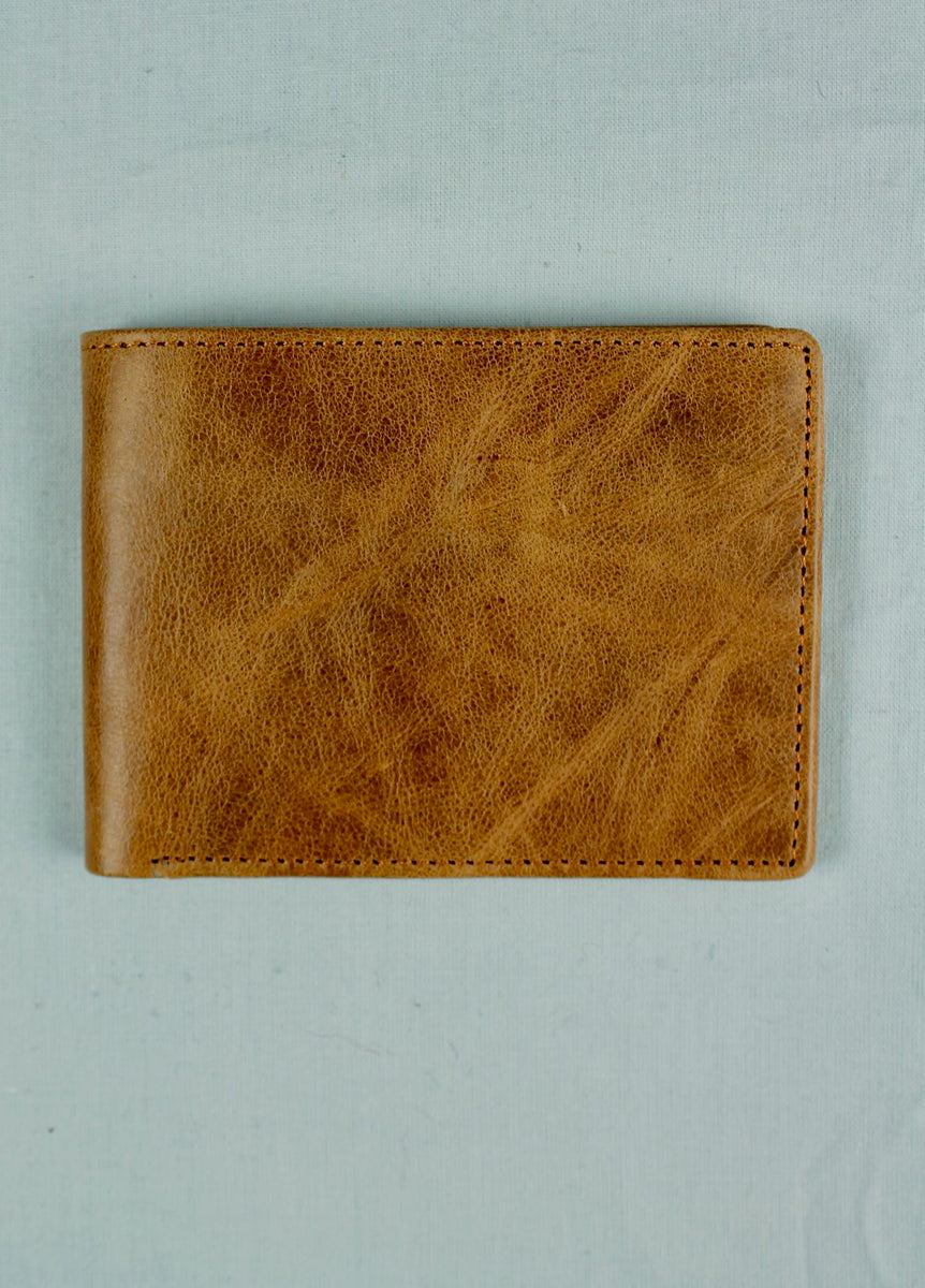 Leather Wallet - Light Brown – Wildflower Clothing NZ
